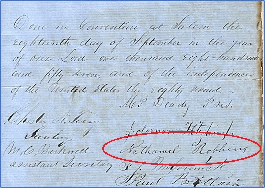 Nathaniel Robbins and Oregon’s Constitutional Convention | Robbins Roots