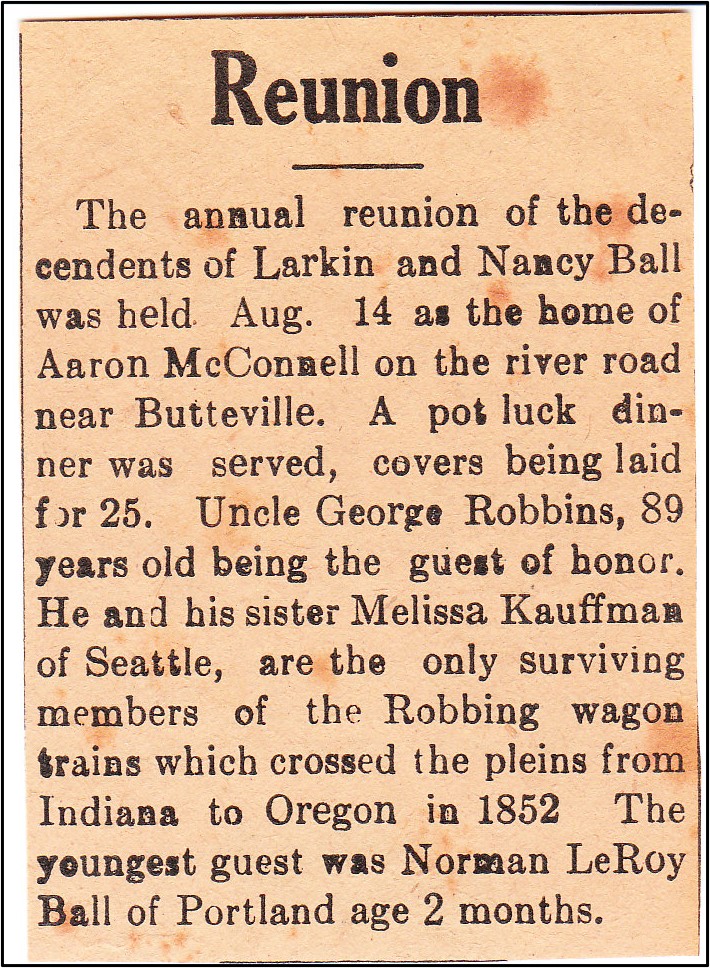 Oregon Reunions in the Past | Robbins Roots